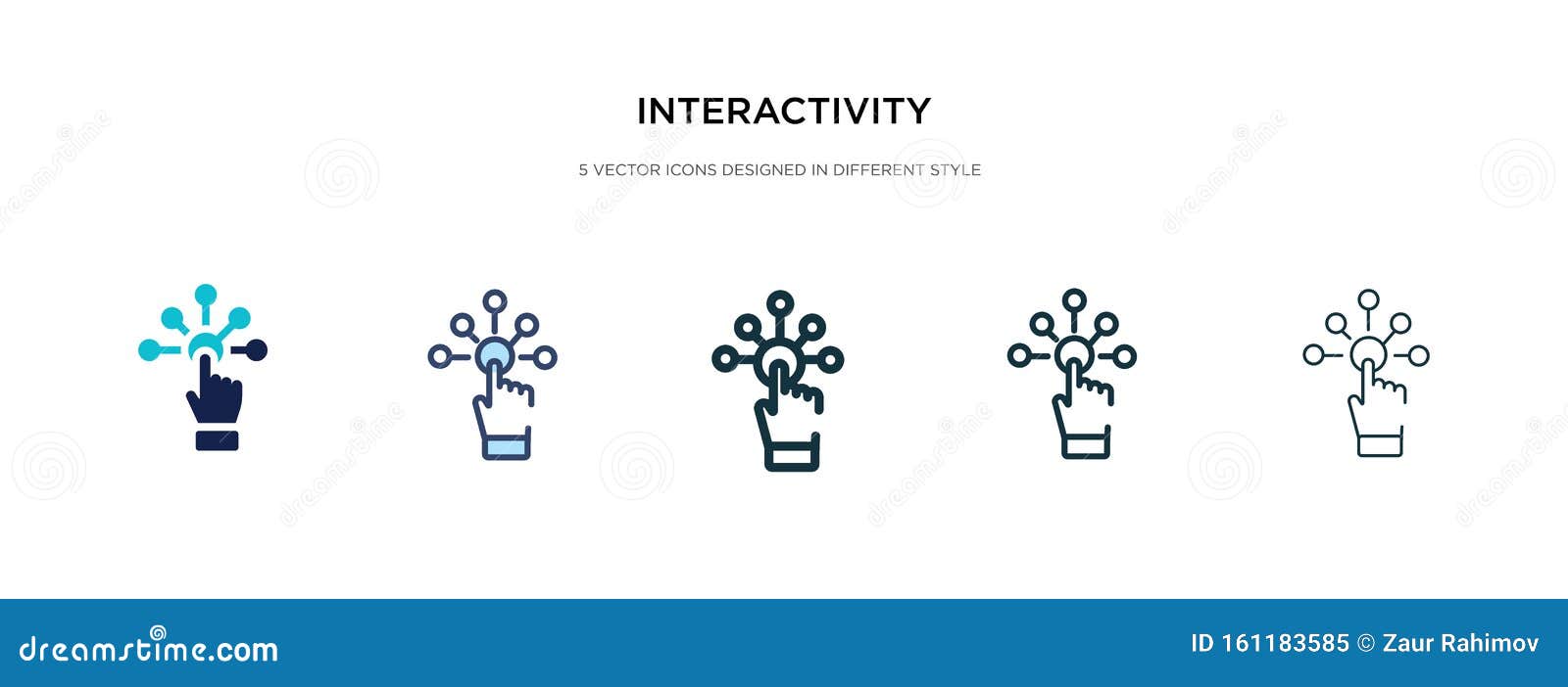 Interactivity Icon in Different Style Vector Illustration. Two Colored ...