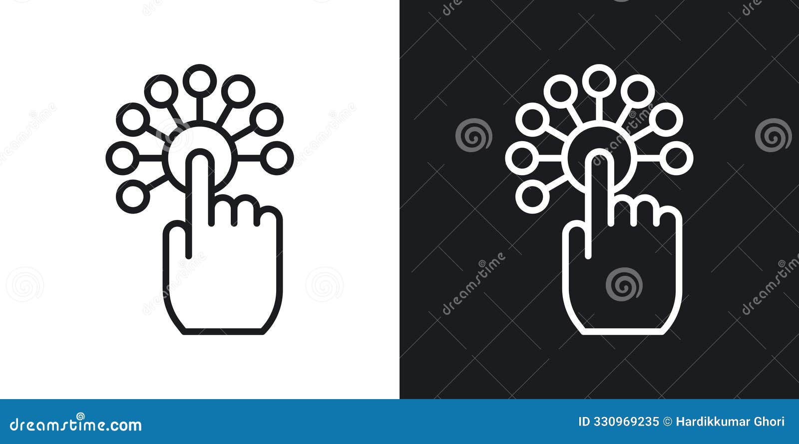 Interactivity Icon Set. Digital Choice Button Vector Logo Symbol in ...