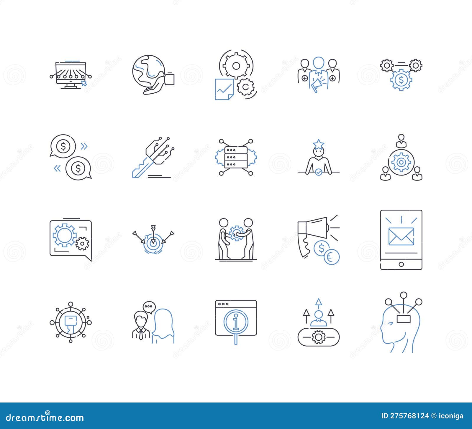 Interactivity Line Icons Collection. Engagement, Participation ...
