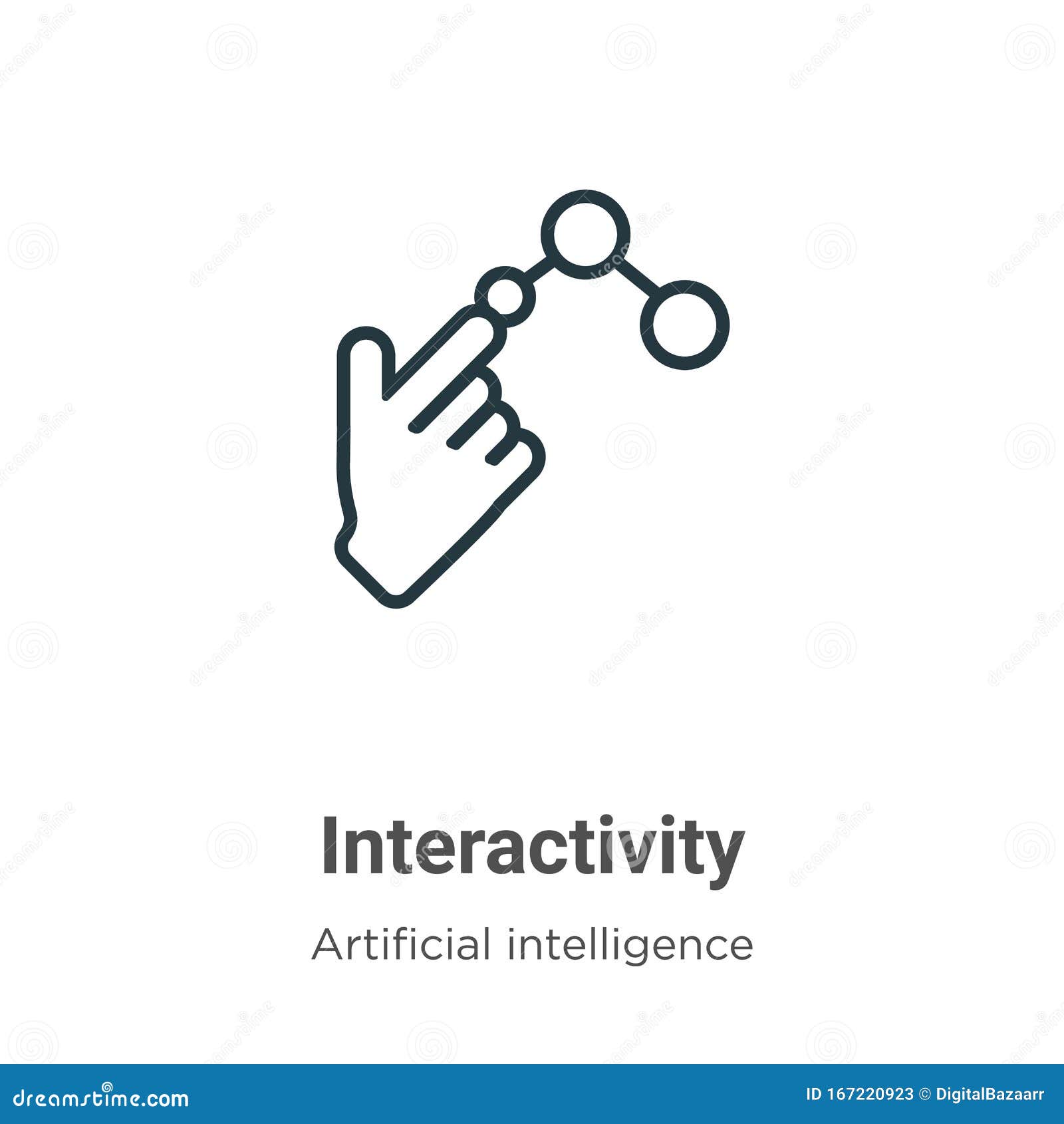 Interactivity Outline Vector Icon. Thin Line Black Interactivity Icon ...