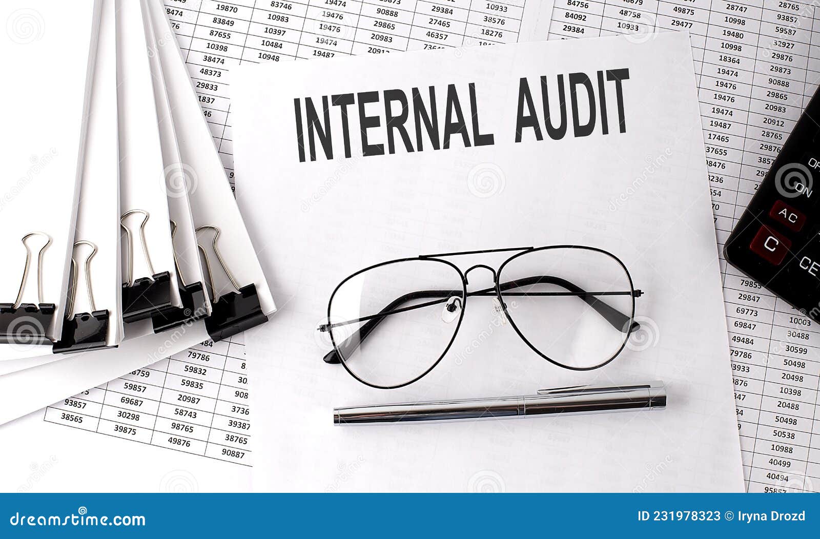 INTERAL AUDIT Text on Paper with Chart and Office Tools , Business ...
