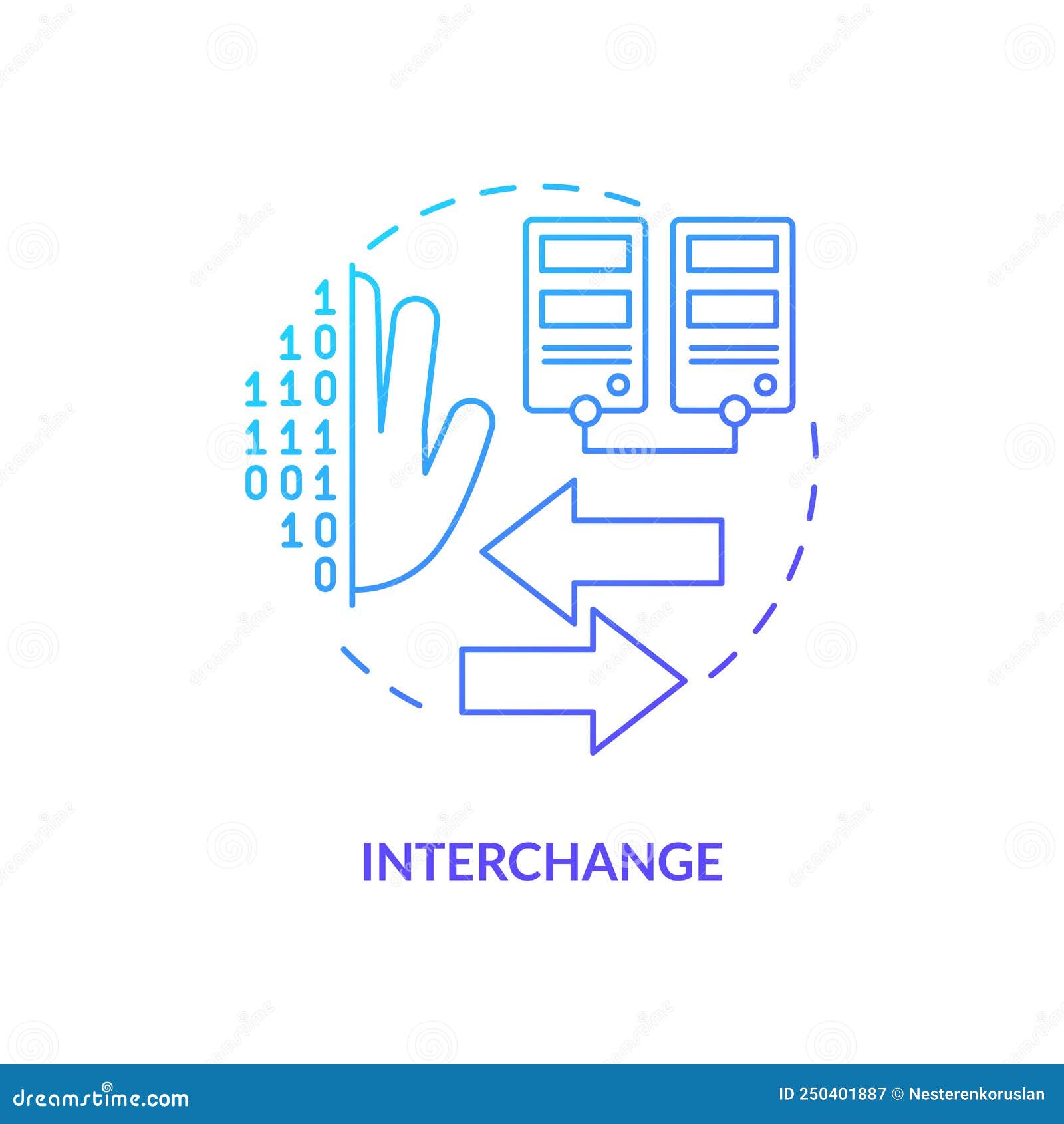 Interchange Blue Gradient Concept Icon Stock Vector - Illustration of ...
