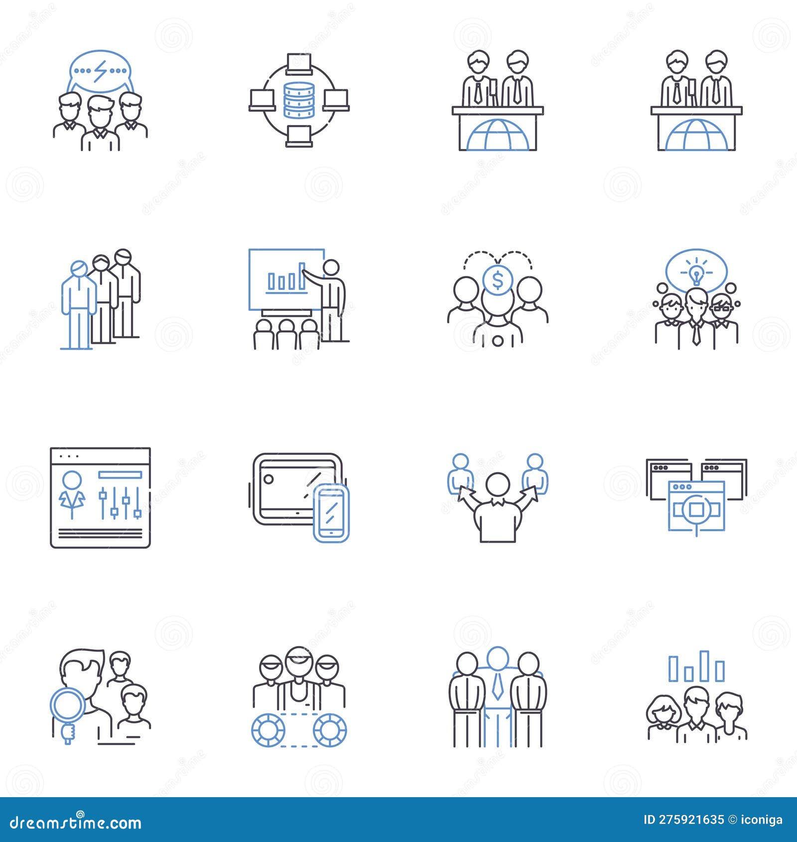 Interchange and Dialogue Line Icons Collection. Communication, Exchange ...