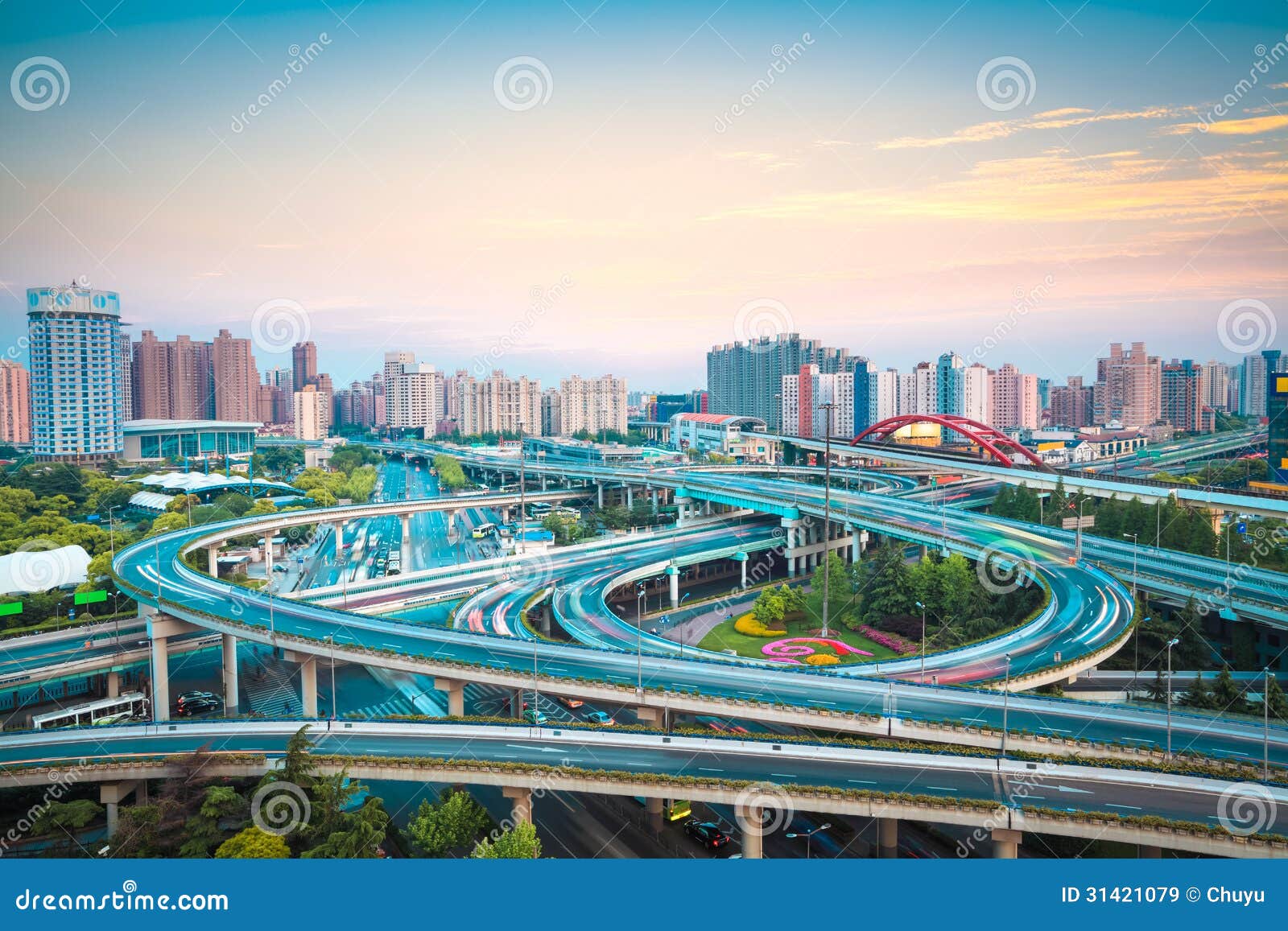 Interchange overpass stock image. Image of architecture - 31421079
