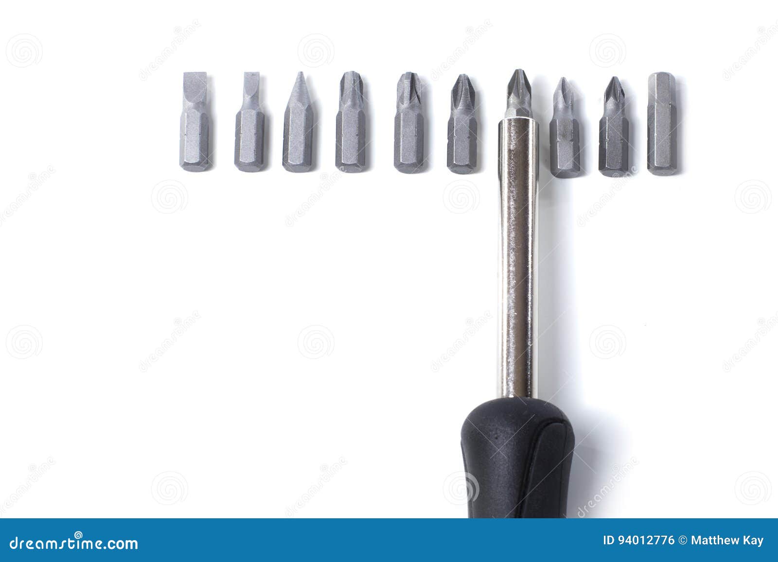Interchangeable Head Screwdriver with Bits Stock Photo - Image of tool ...