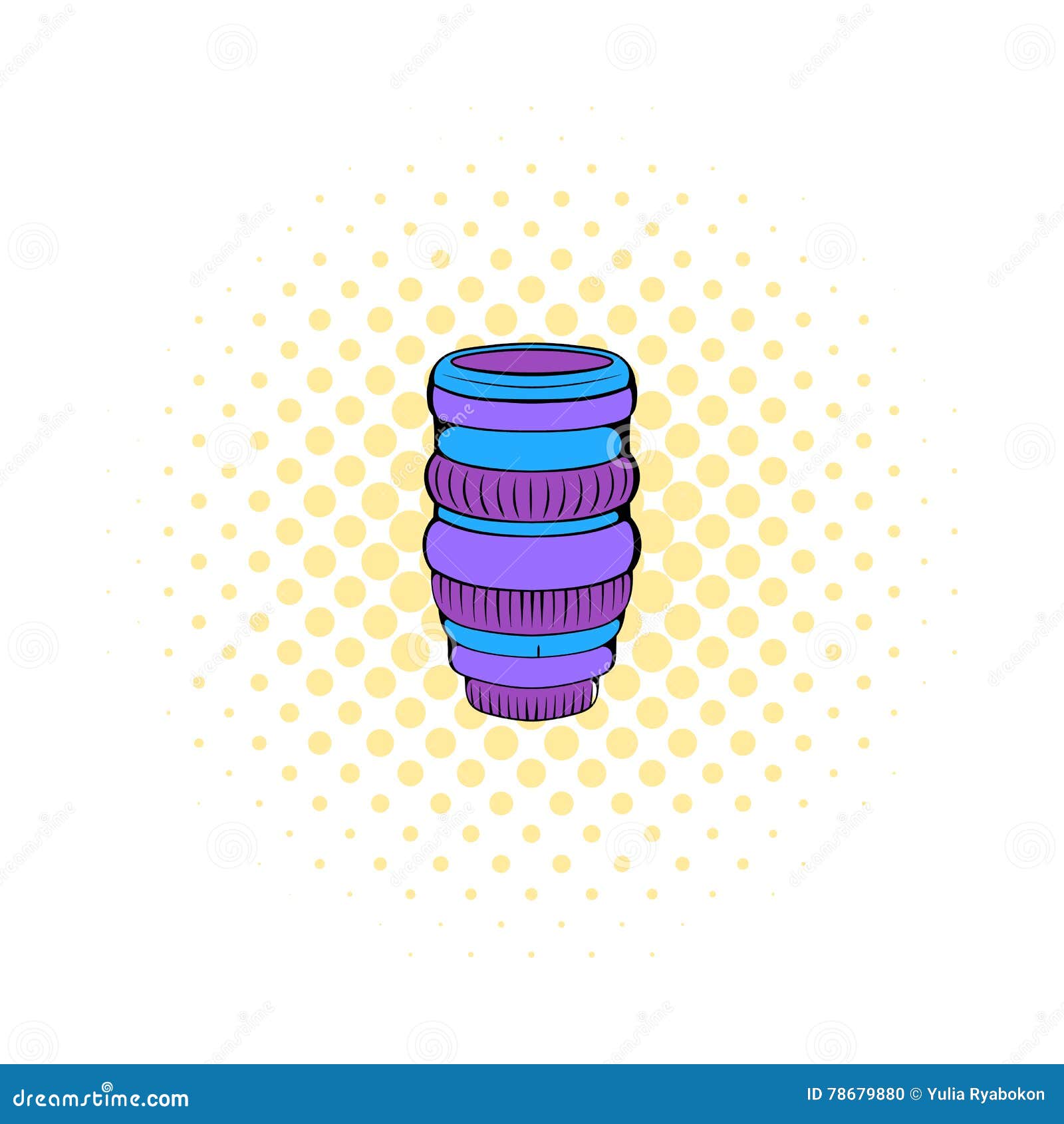 Interchangeable Lens For Camera Icon, Comics Style Vector Illustration ...