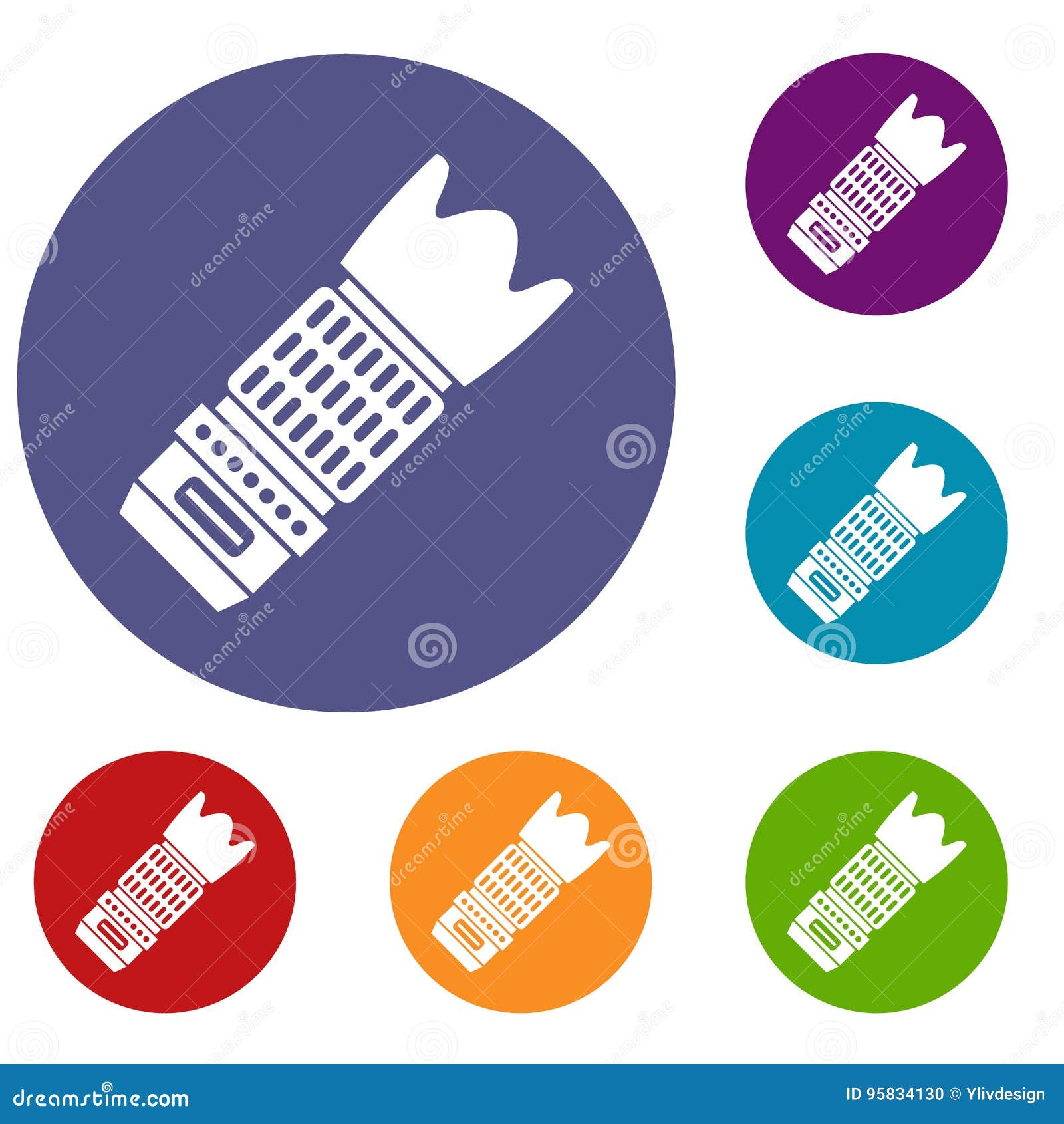 Interchangeable Lens for Camera Icons Set Stock Vector - Illustration ...