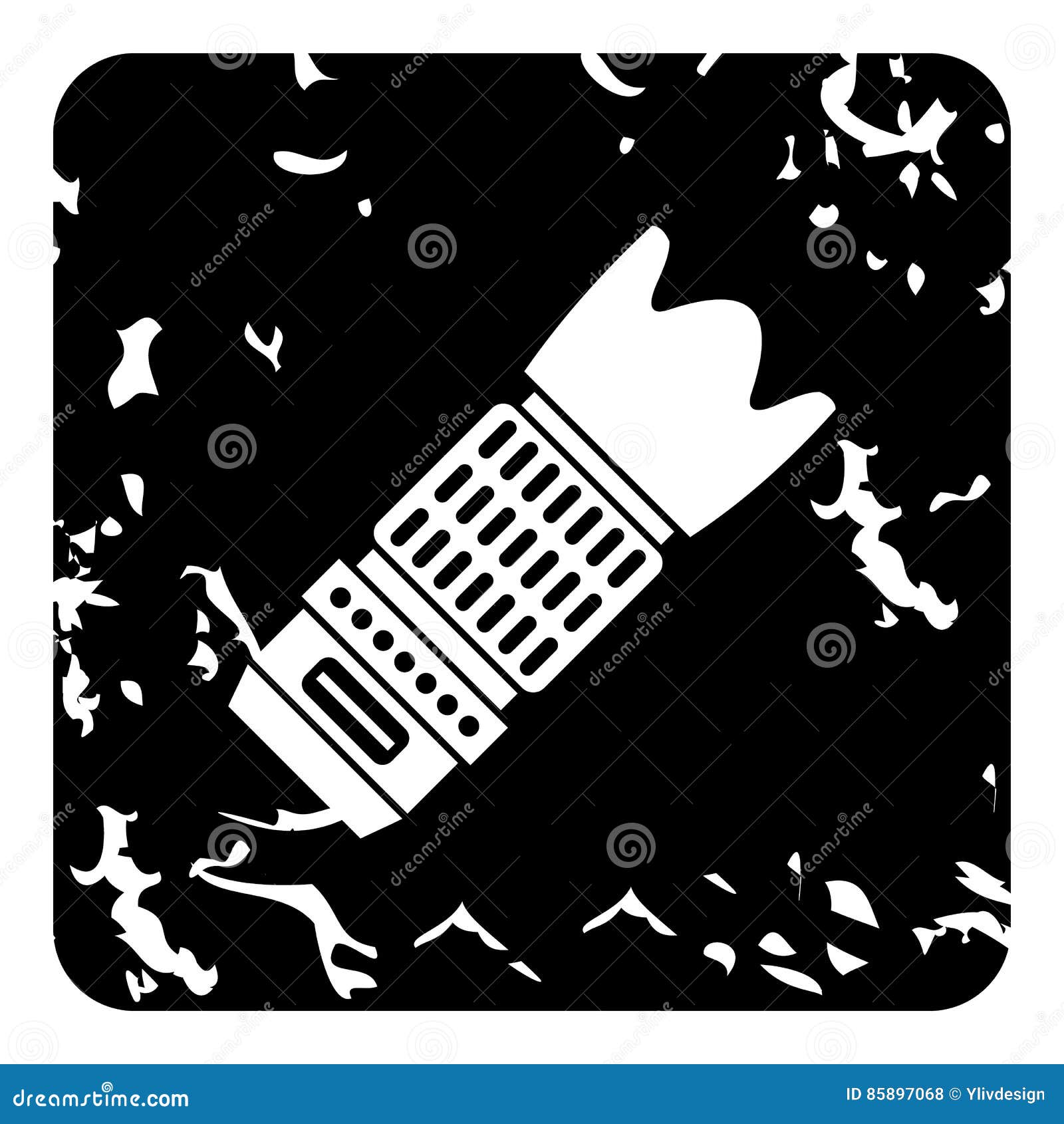 Interchangeable Lens Icon, Grunge Style Stock Vector - Illustration of ...