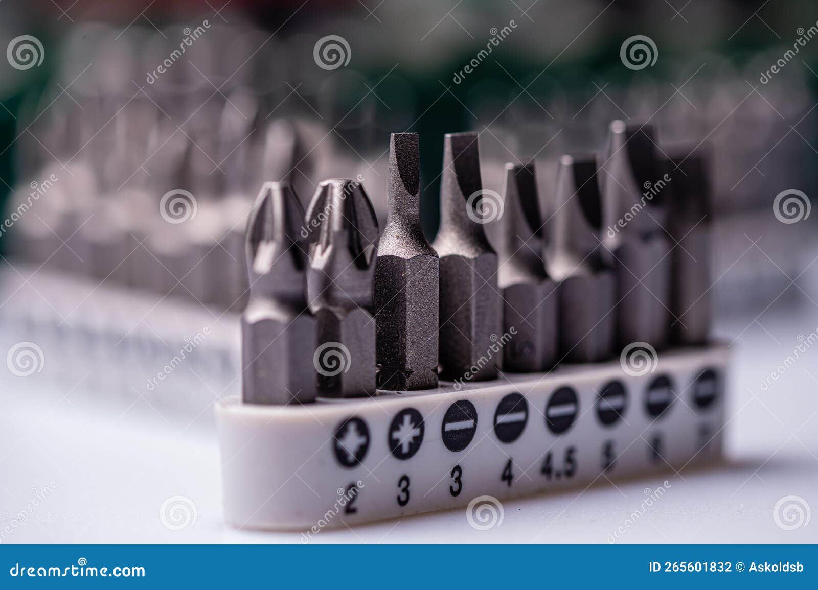 Interchangeable Screwdriver Bit Set, Isolated on White, Selective Focus ...