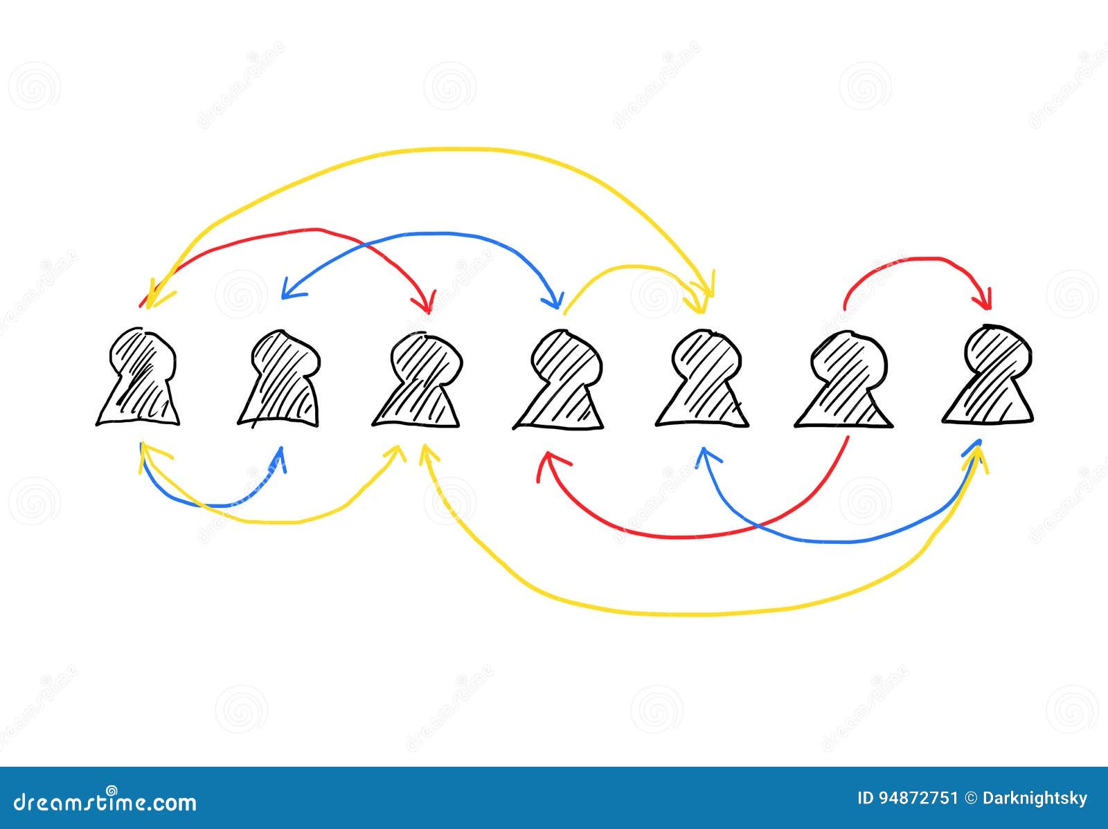 Interchanging Figures stock illustration. Illustration of black - 94872751