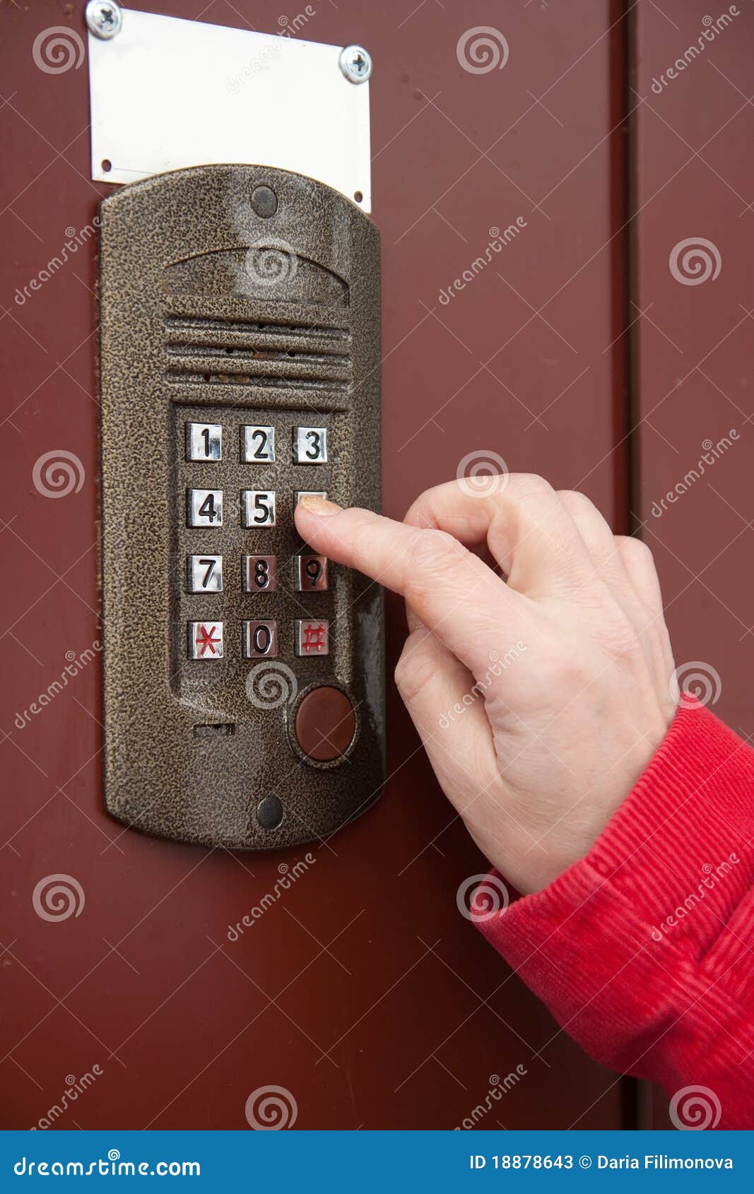 Intercom stock image. Image of safety, keypad, hand, phone - 18878643
