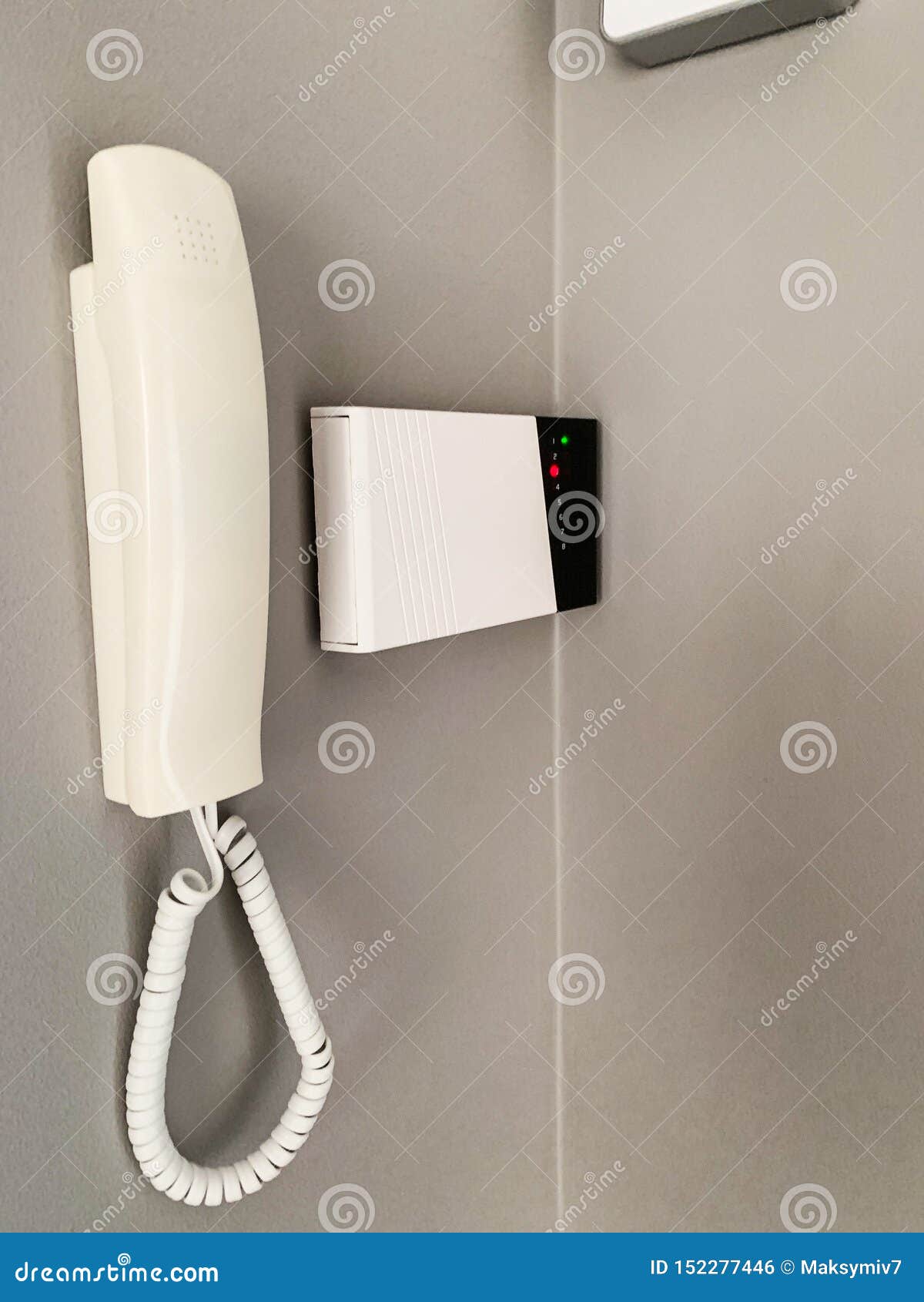 Intercom and Alarm on Gray Wall at Home Stock Photo - Image of ...