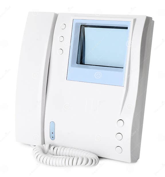 Intercom Base Station with Handset Isolated on White Stock Image ...
