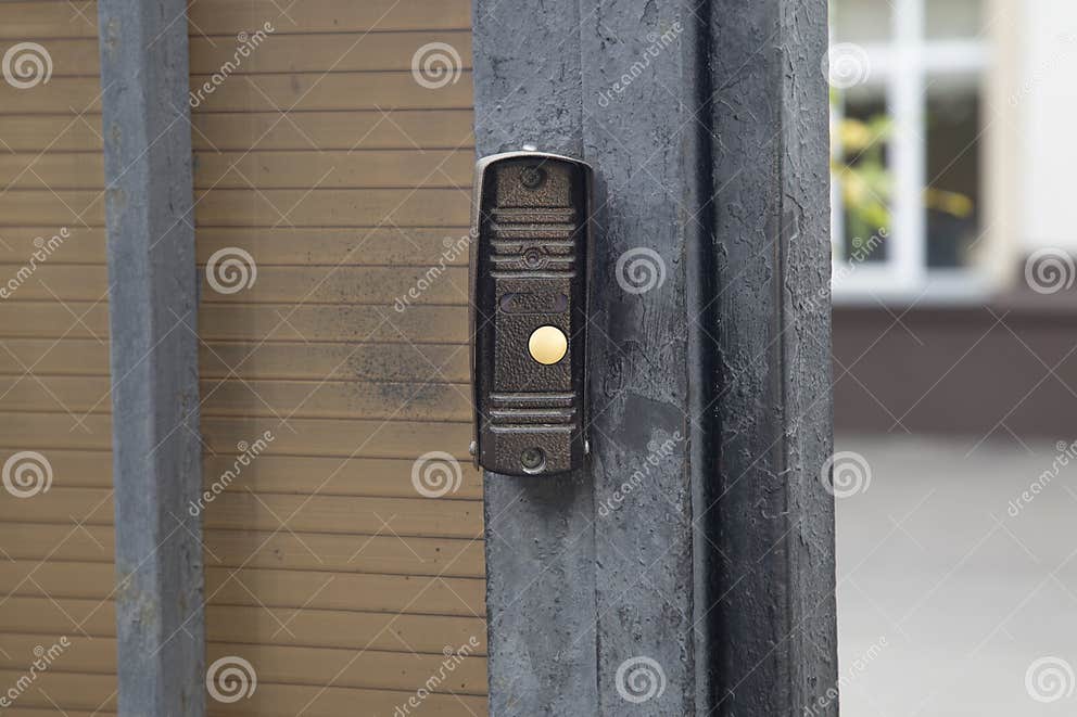 The Intercom Button at the Entrance To the Building.Security of the ...