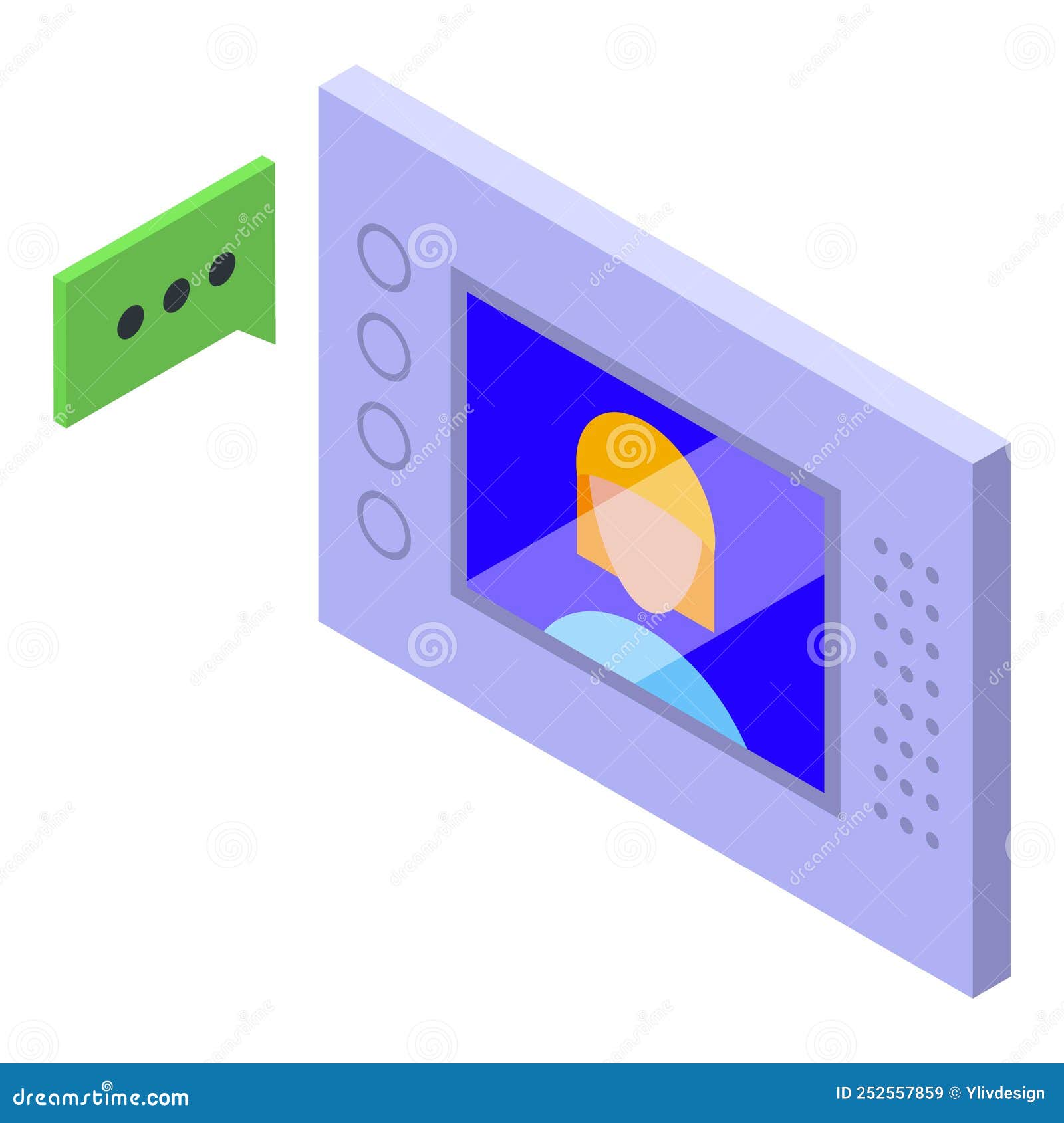 Intercom Button Icon Isometric Vector Video Door Stock Vector Illustration Of Device