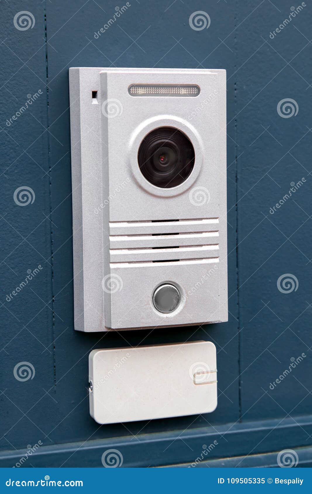 The Intercom Side View on the Left is Close-up. Stock Image - Image of ...