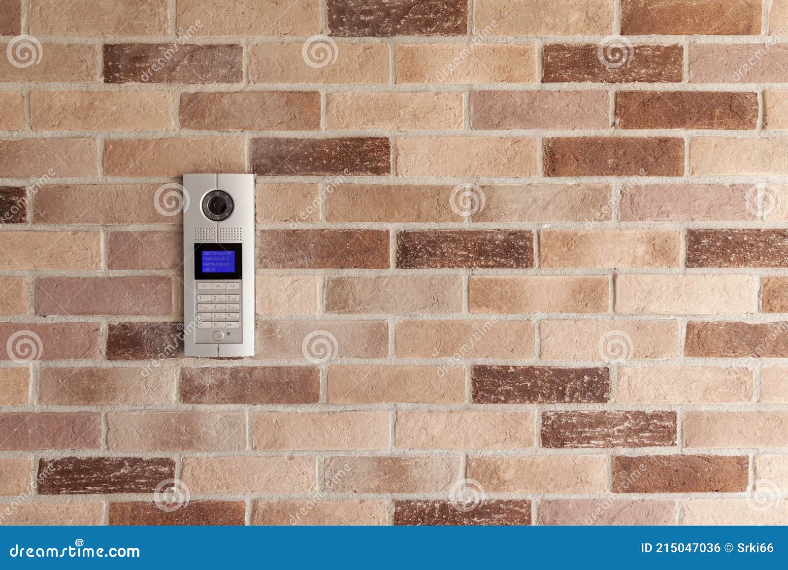 Intercom with Camera on Brick Wall Stock Photo - Image of communication ...