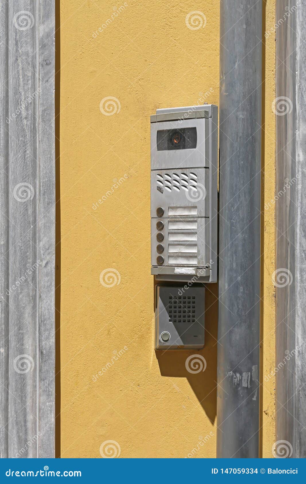 Intercom Camera stock photo. Image of wall, sunny, doorbell - 147059334