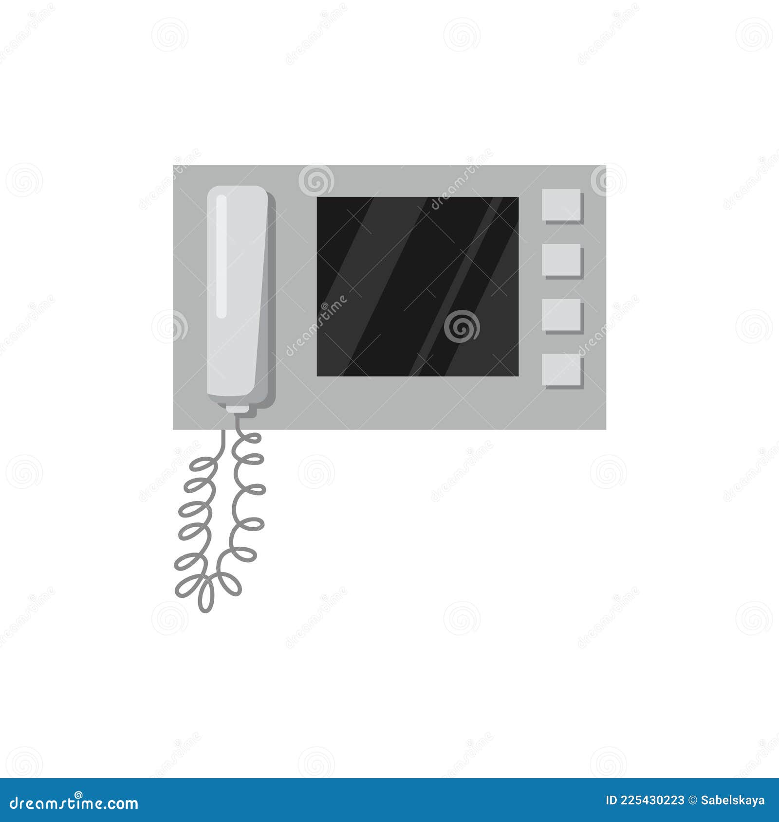 Intercom Communication and Surveillance Device, Vector Illustration ...