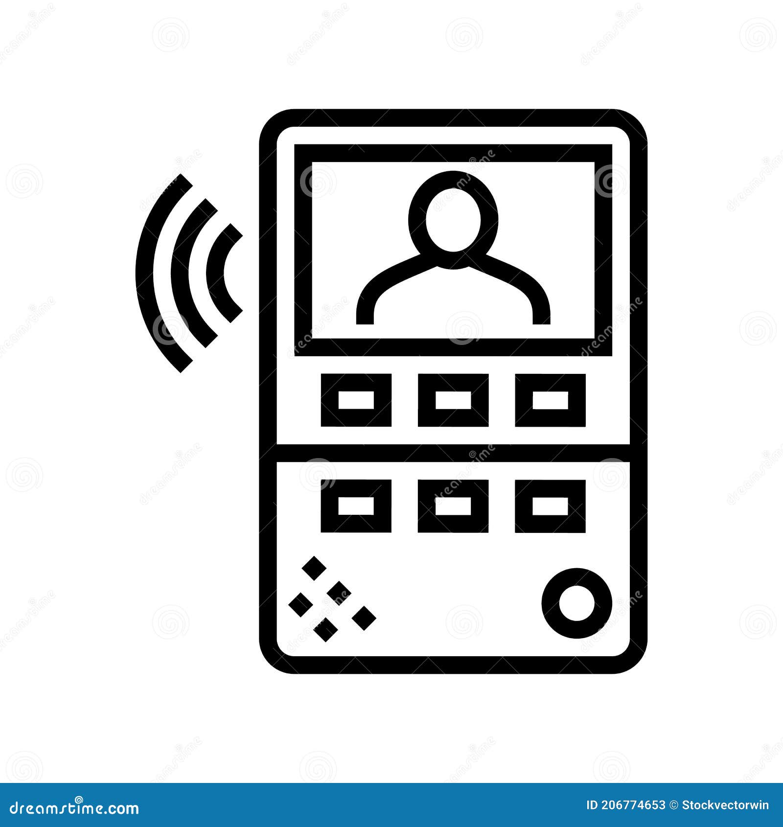 Intercom Device Line Icon Vector Isolated Illustration Stock ...