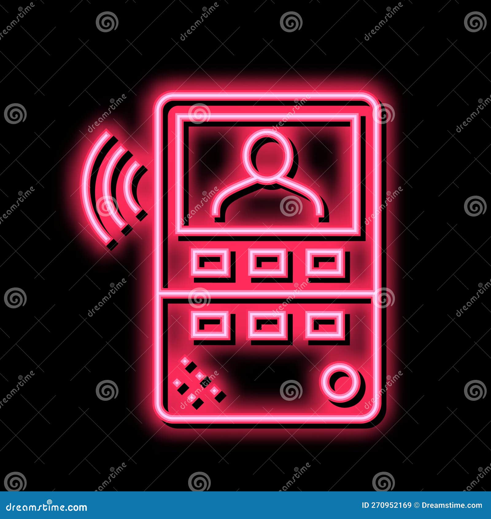 Intercom Device Neon Glow Icon Illustration Stock Vector - Illustration ...