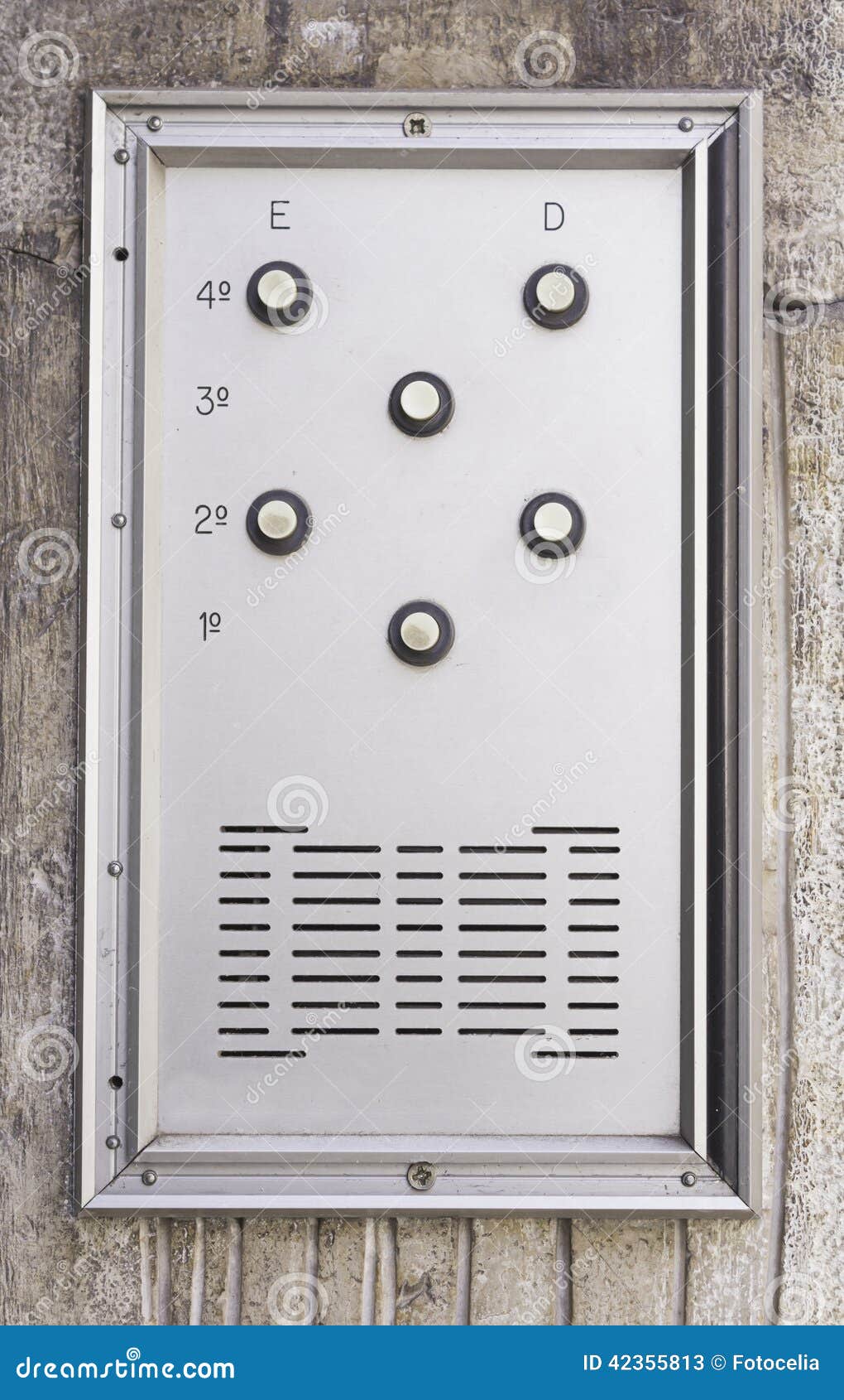 Intercom door silver stock image. Image of button, equipment - 42355813