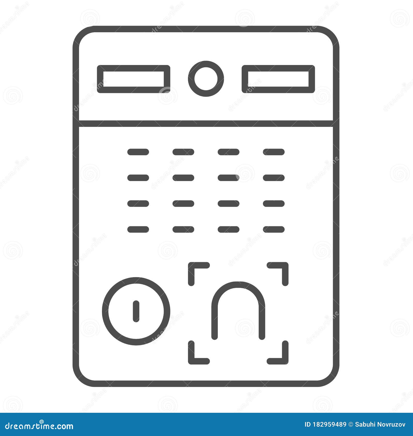 Intercom Door System Thin Line Icon, Smart Home Symbol, Remote Control ...