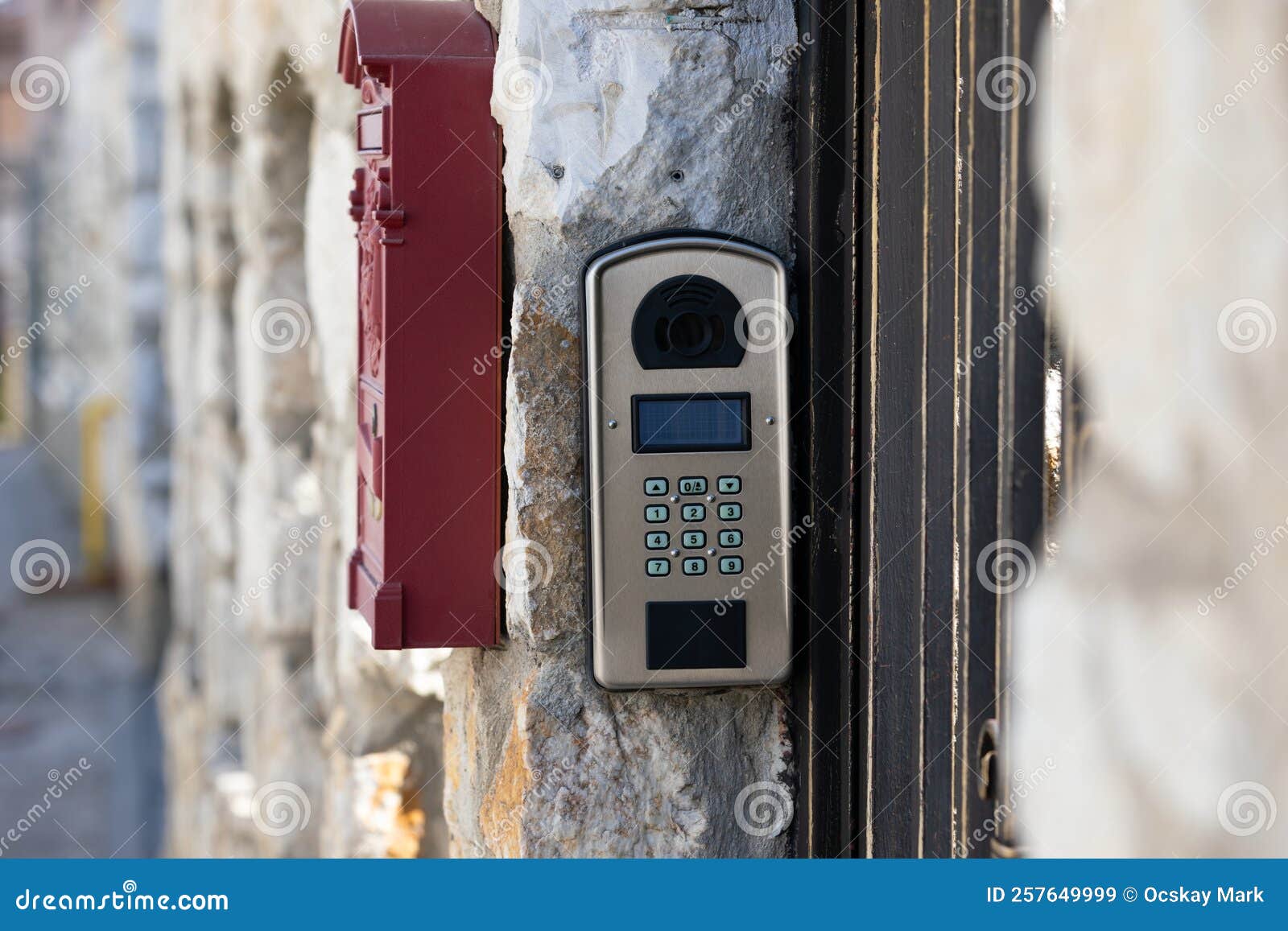 Intercom Doorbell and Access Code Panel Stock Image - Image of camera ...