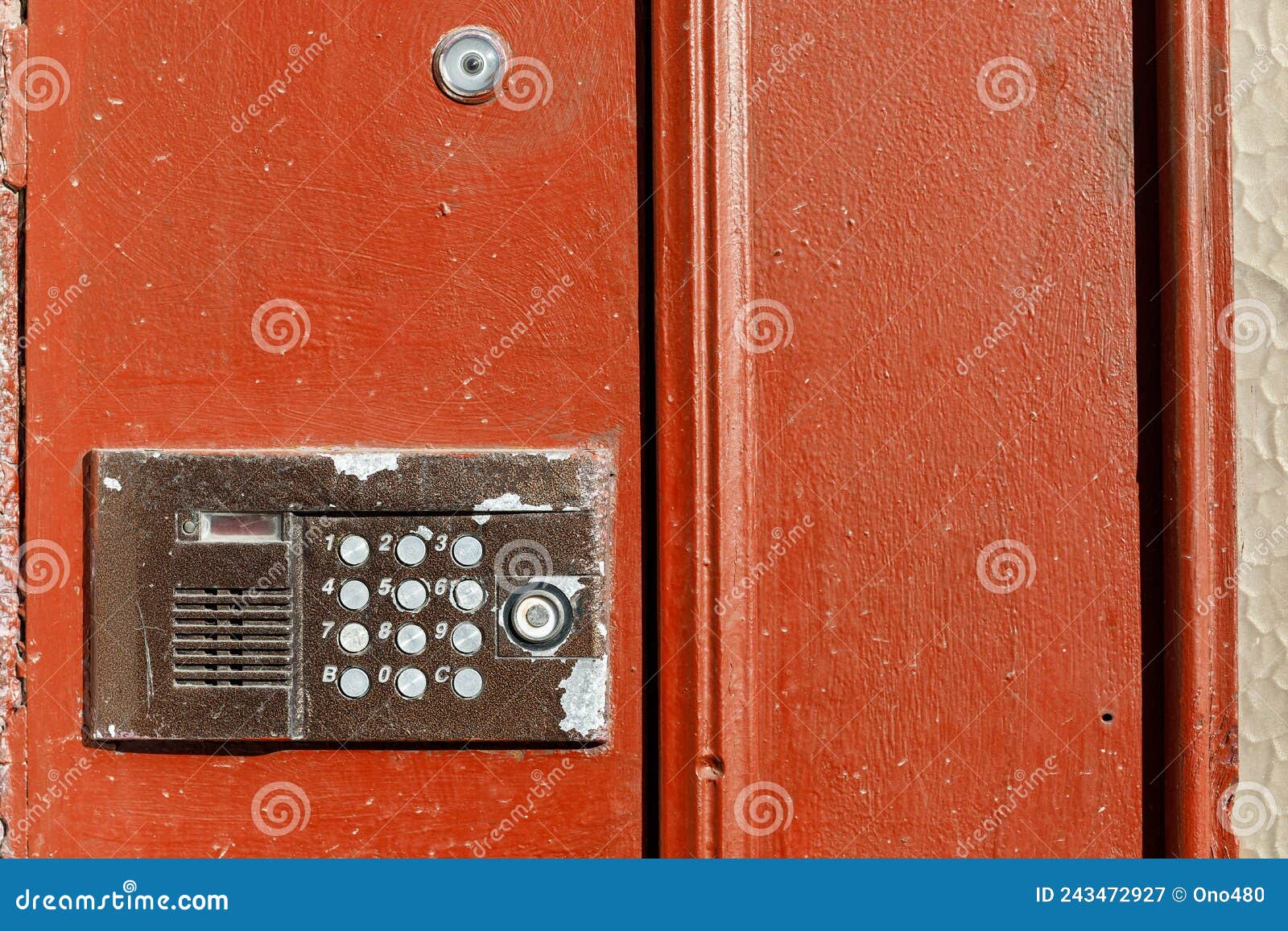 Intercom Doorbell on Apartment Building Doors. Stock Image - Image of ...