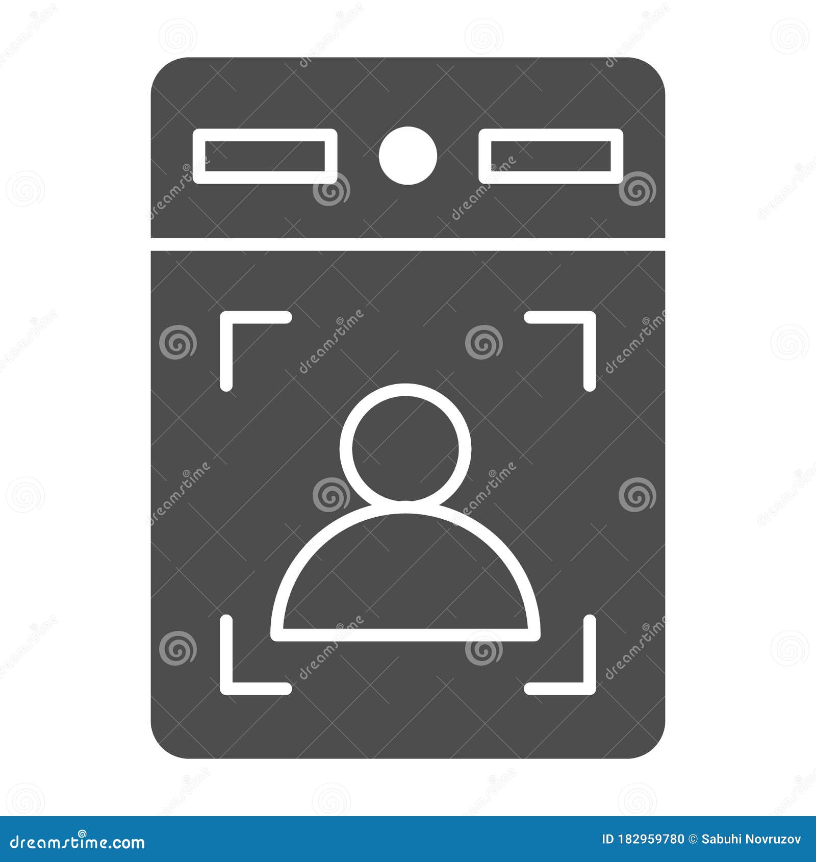 Intercom with Guest Solid Icon, Smart Home Symbol, Person Recognition ...