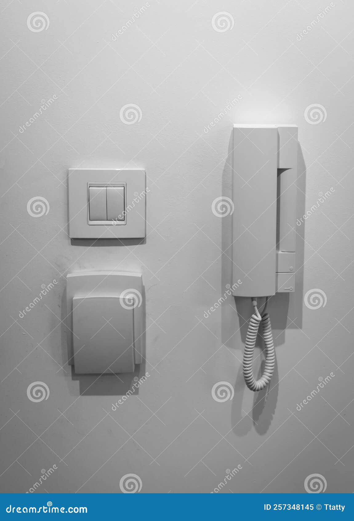 Intercom Headphone and Light Switch Syhstem Stock Image - Image of ...