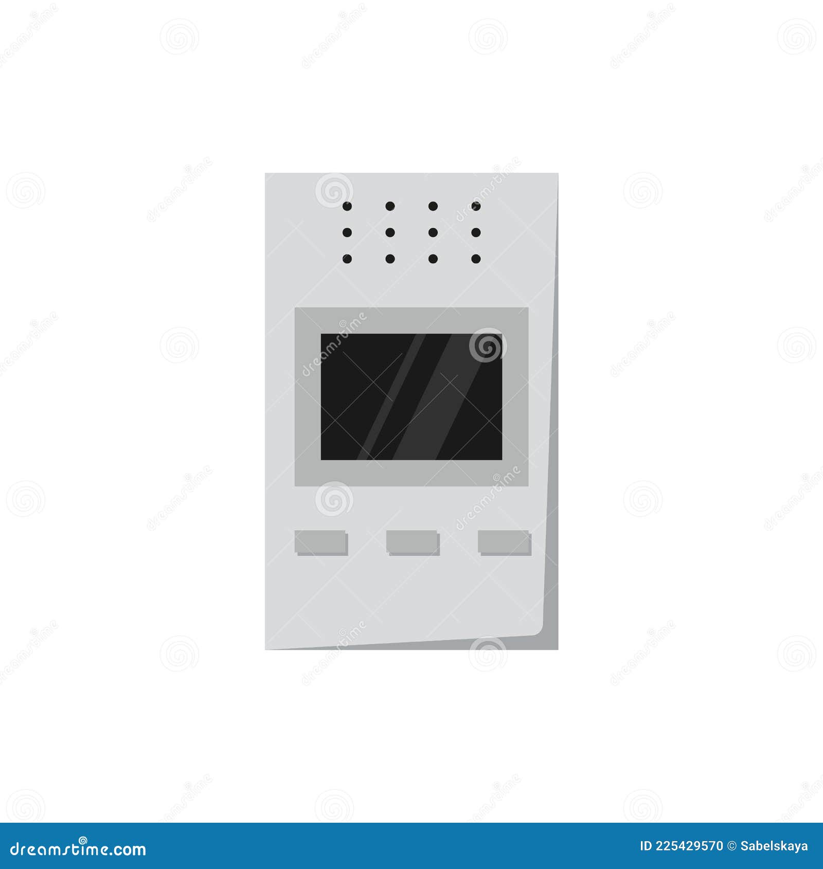 Intercom Home Security Panel with Camera Flat Vector Illustration ...