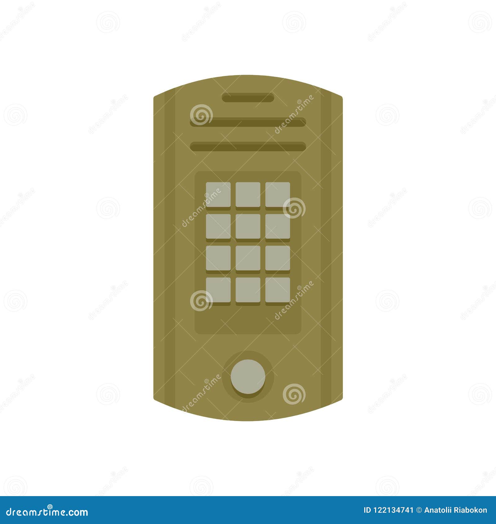 Intercom icon, flat style stock vector. Illustration of office - 122134741