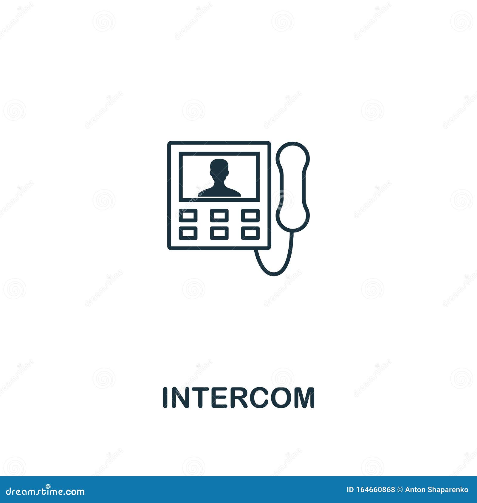 Intercom Icon. Thin Style Design from Household Icons Collection Stock ...
