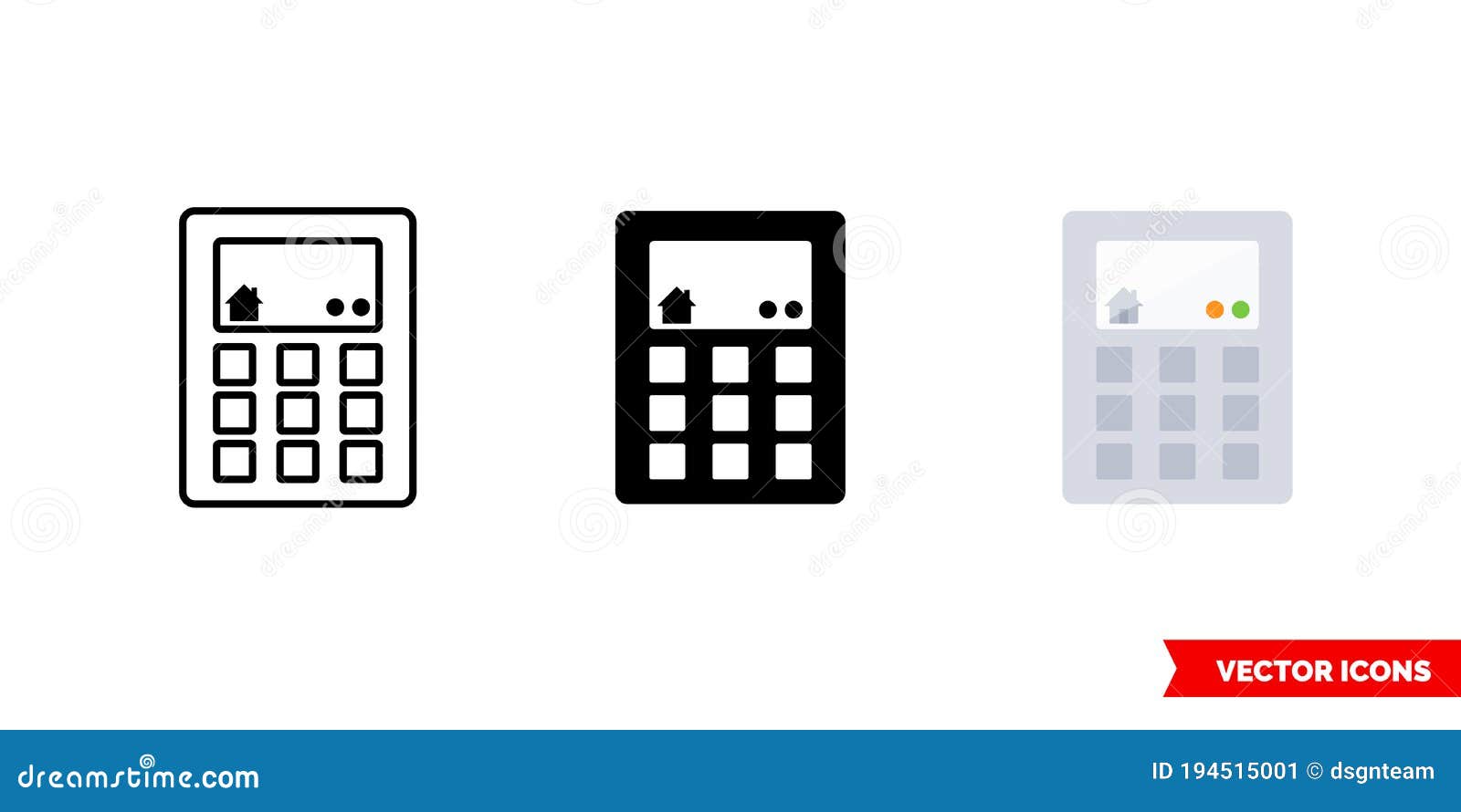 Intercom Icon of 3 Types Color, Black and White, Outline. Isolated ...
