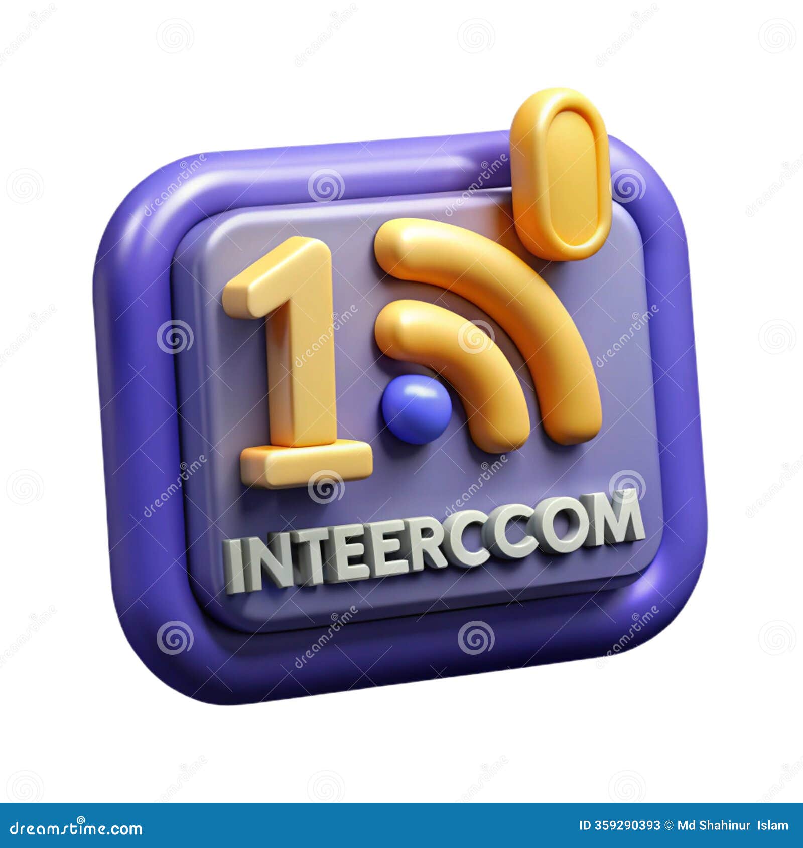 Intercom-1 Logo 3D Icon stock illustration. Illustration of brand ...