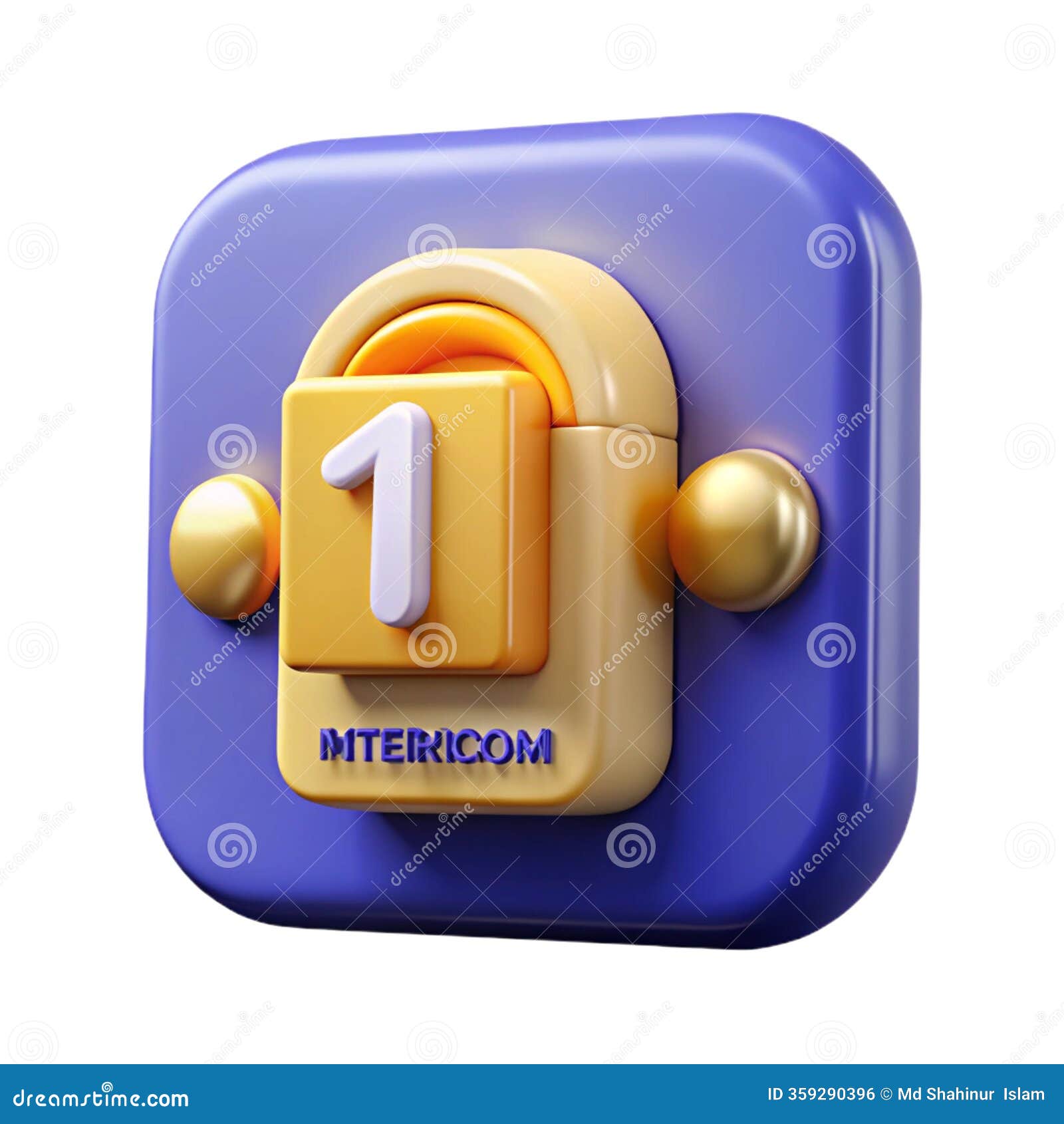 Intercom-1 Logo 3D Icon stock illustration. Illustration of analytics ...
