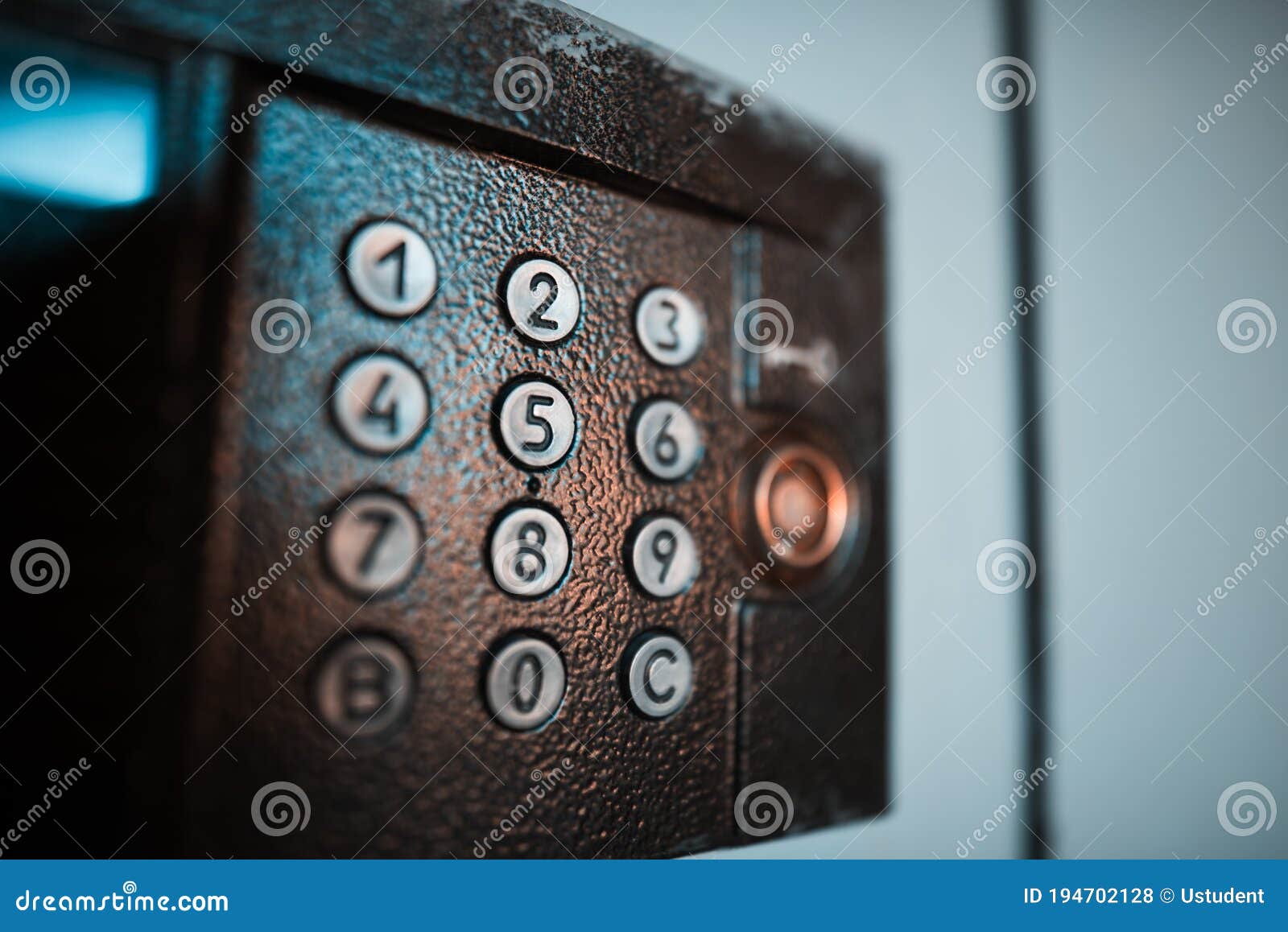 Intercom with Round Buttons Stock Photo - Image of ringer, iron: 194702128