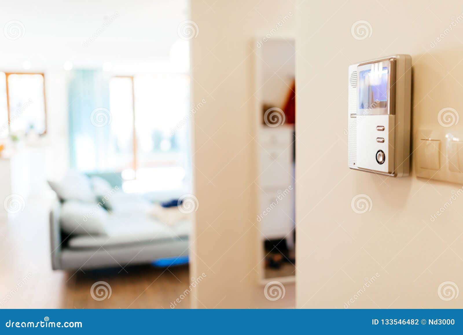 Internal Intercom With A Handset For Conversation And A Video ...