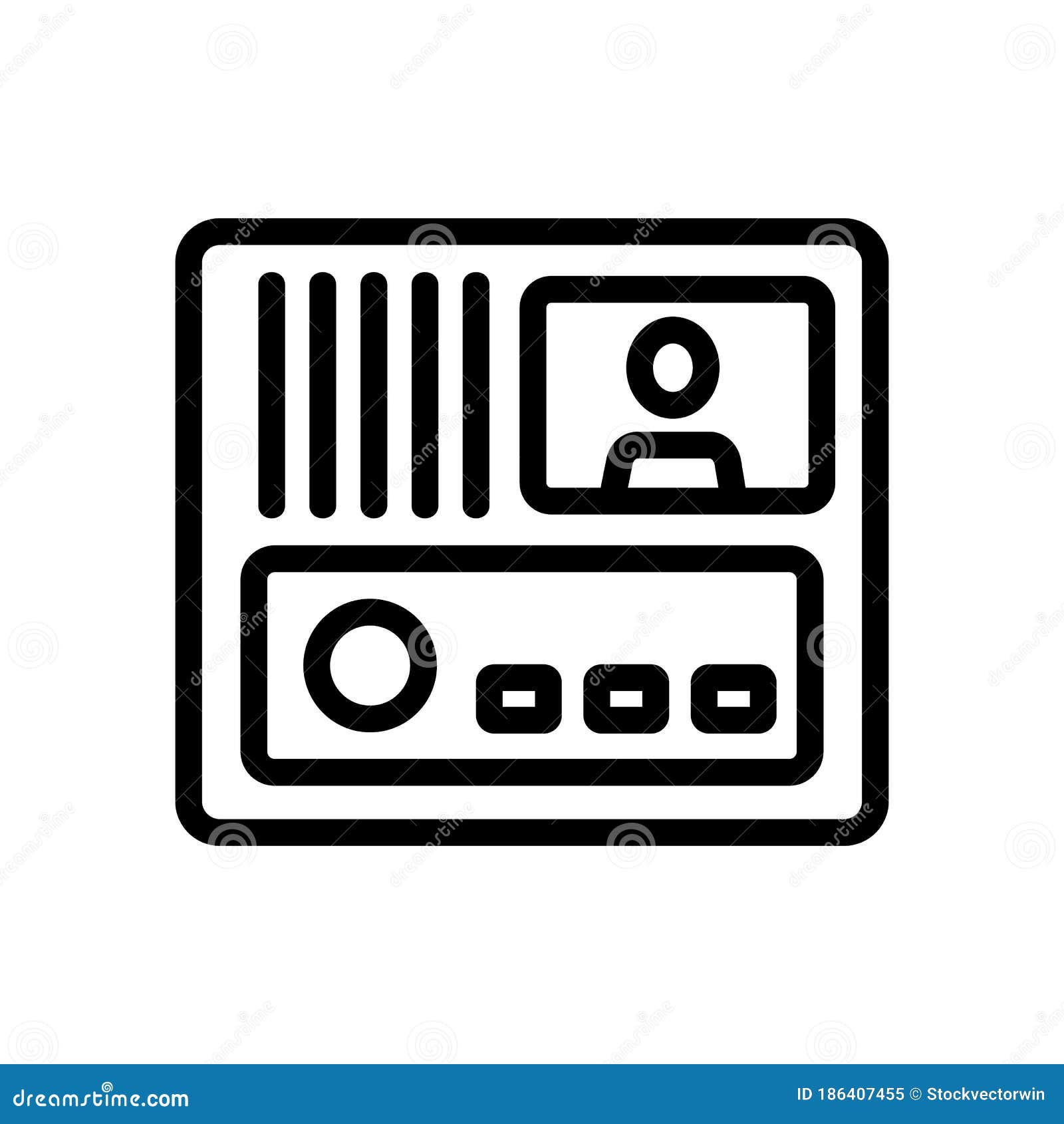 Intercom Security System Icon Vector Outline Illustration Stock Vector ...