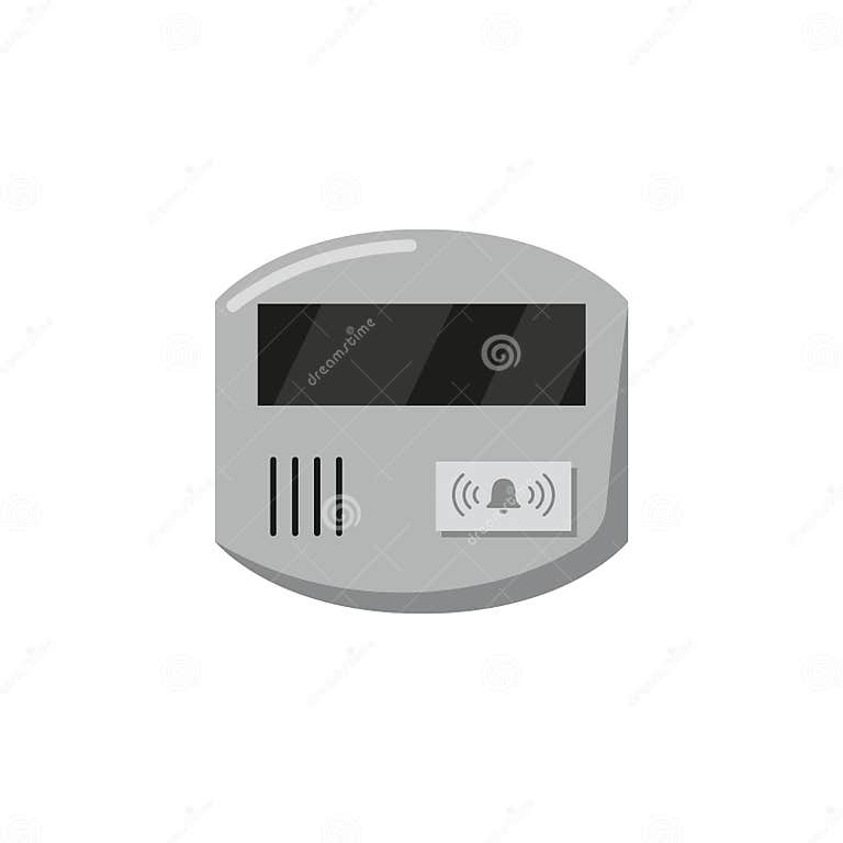 Intercom Security Talking Device with Display Flat Vector Illustration ...