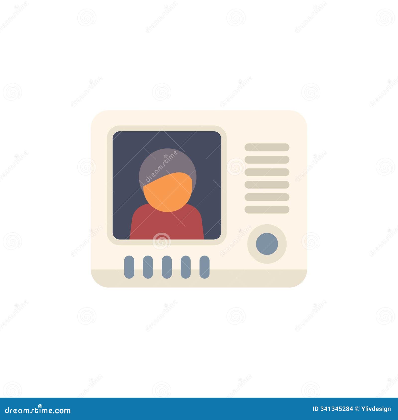 Intercom Showing Person Ringing Doorbell on Screen Stock Illustration ...