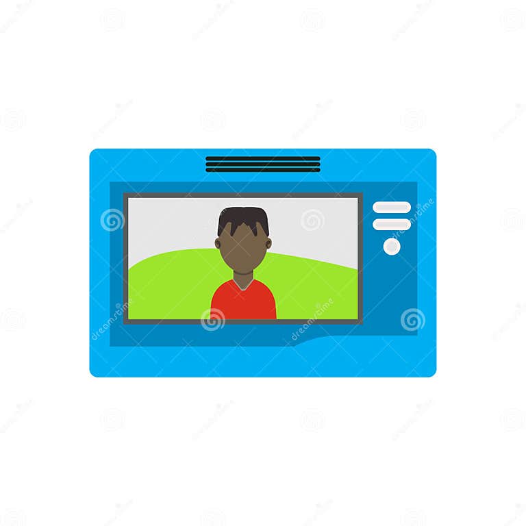 Intercom System Design Button Bell Device Vector Icon. Surveillance ...