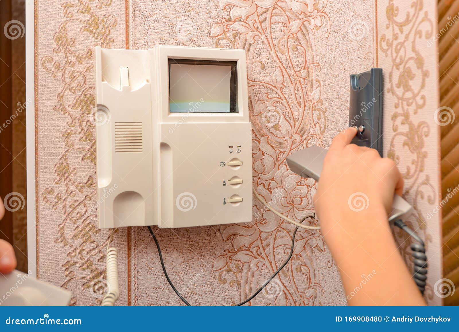 Intercom With Telephone Receiver Isolated On White Background, Home ...
