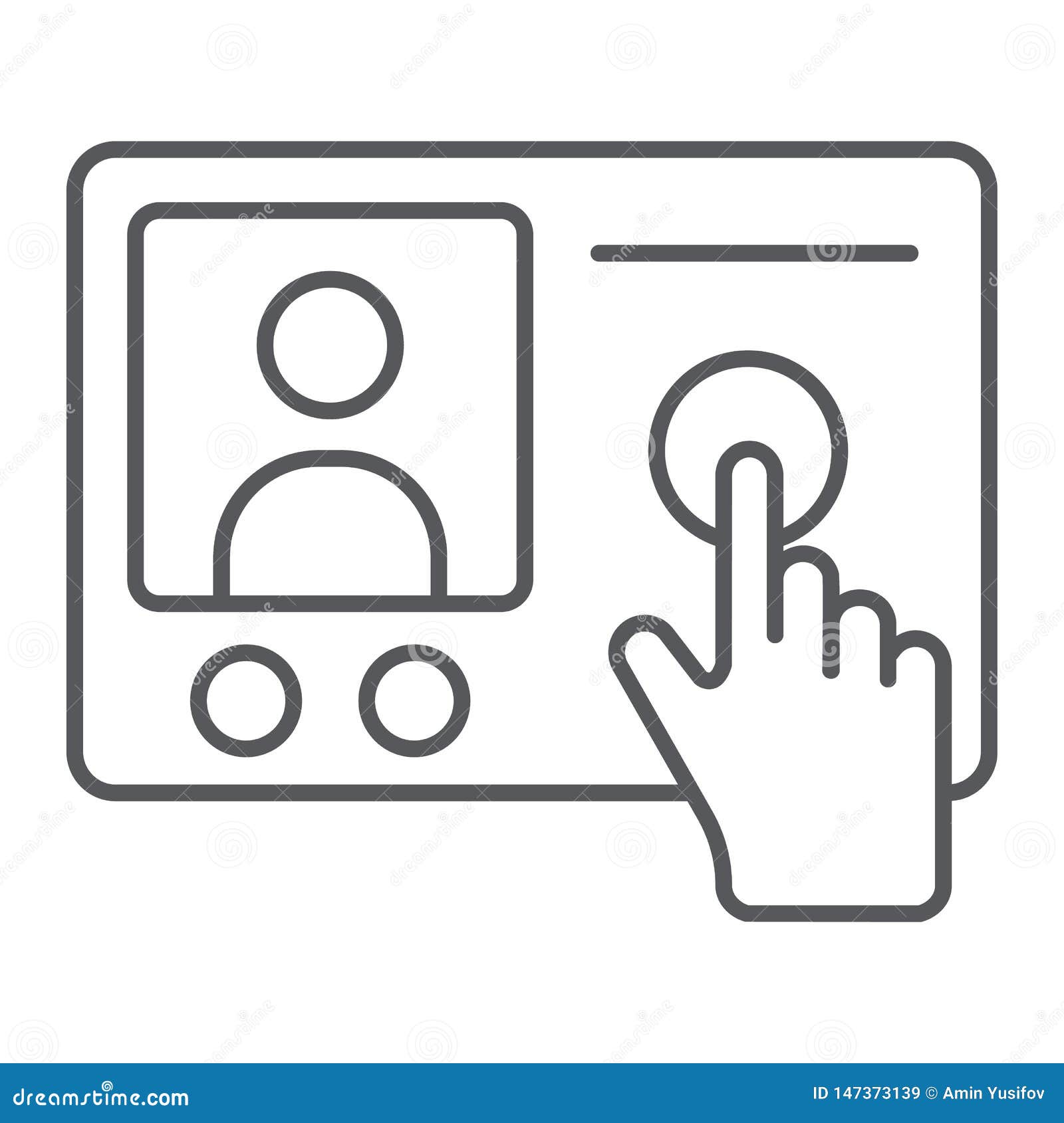 Intercom Telephone Thin Line Icon, Communication And Electronic, Phone ...