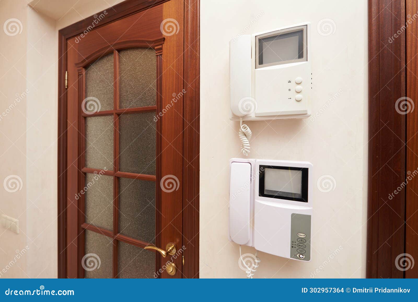 Intercom with Video Surveillance on the Wall Stock Photo - Image of ...
