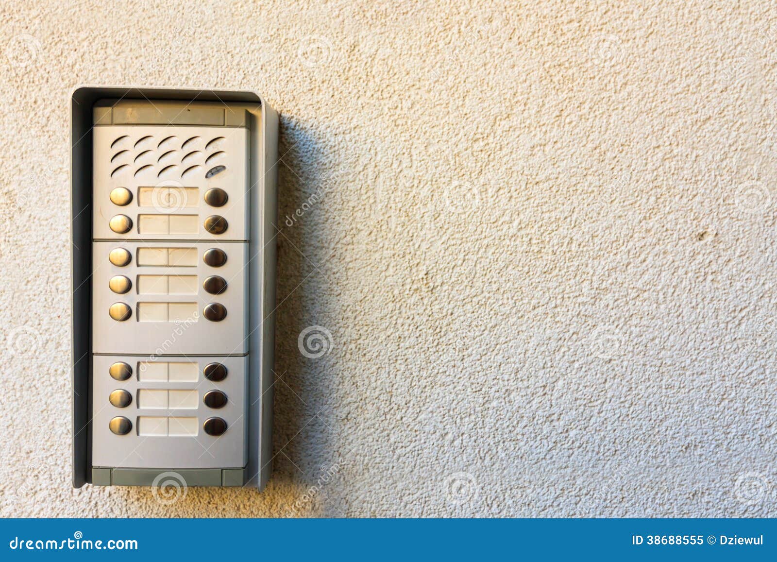 Intercom on the wall stock image. Image of authorized - 38688555