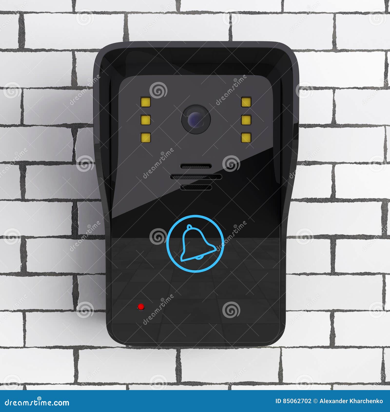 Intercomunicador Video Moderno Representación 3d Stock de ilustración ...