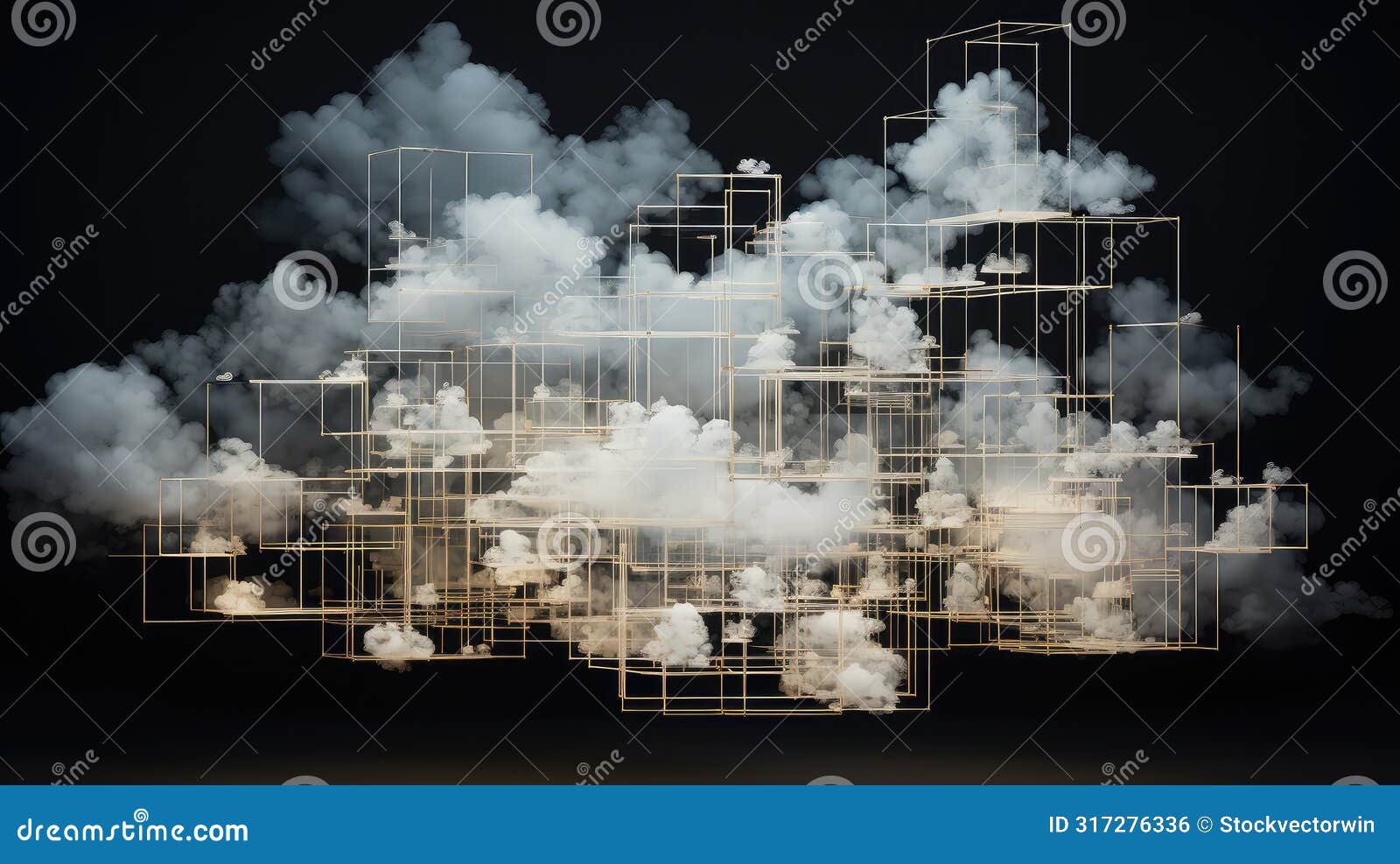 Interconnected Abstract Cloud Technology Stock Illustration ...