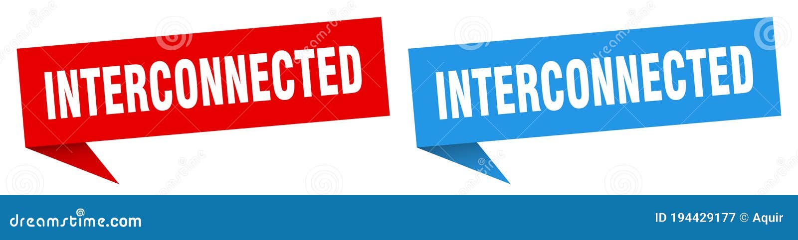 Interconnected Banner. Interconnected Speech Bubble Label Set Stock ...